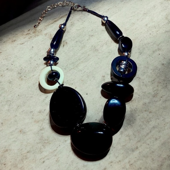 Express | Jewelry | Signed Express Black White Lacquer Chunky Statement ...